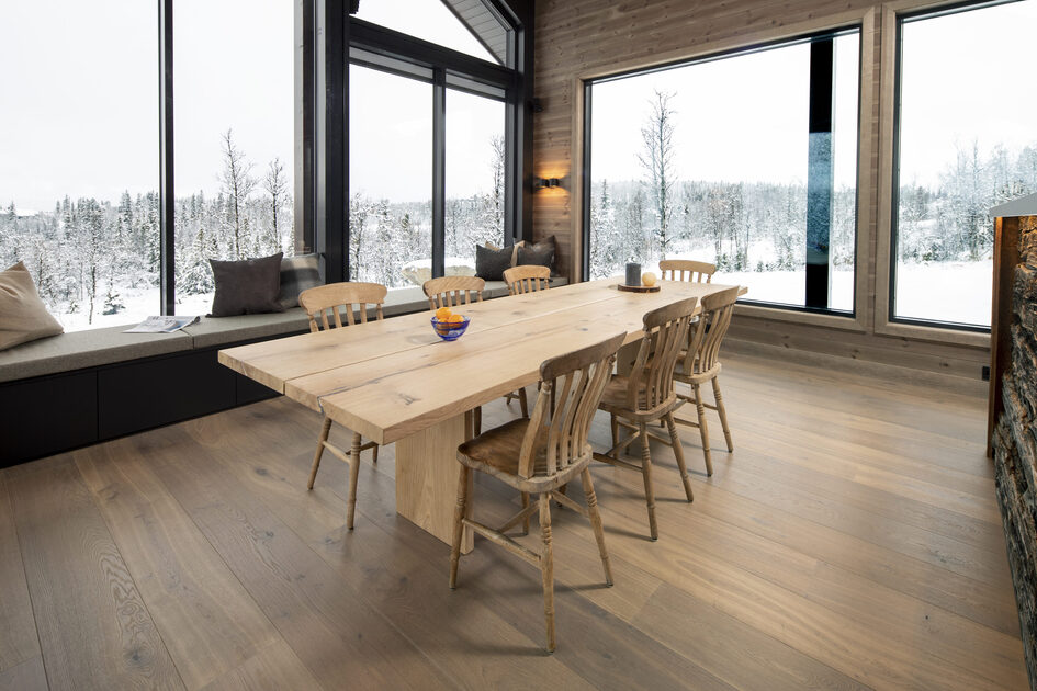 Nordic Cottage in Norway contains Hakwood Heritage flooring