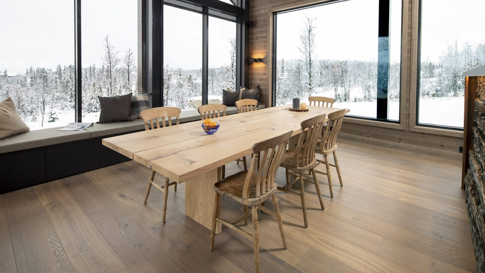 Nordic Cottage in Norway contains Hakwood Heritage flooring